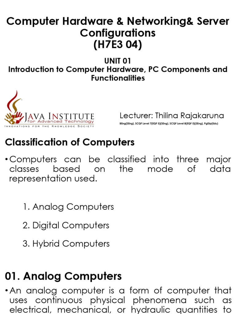 Computer Hardware & Networking Unit 01 Part II | PDF | Personal Computers | Microcomputers
