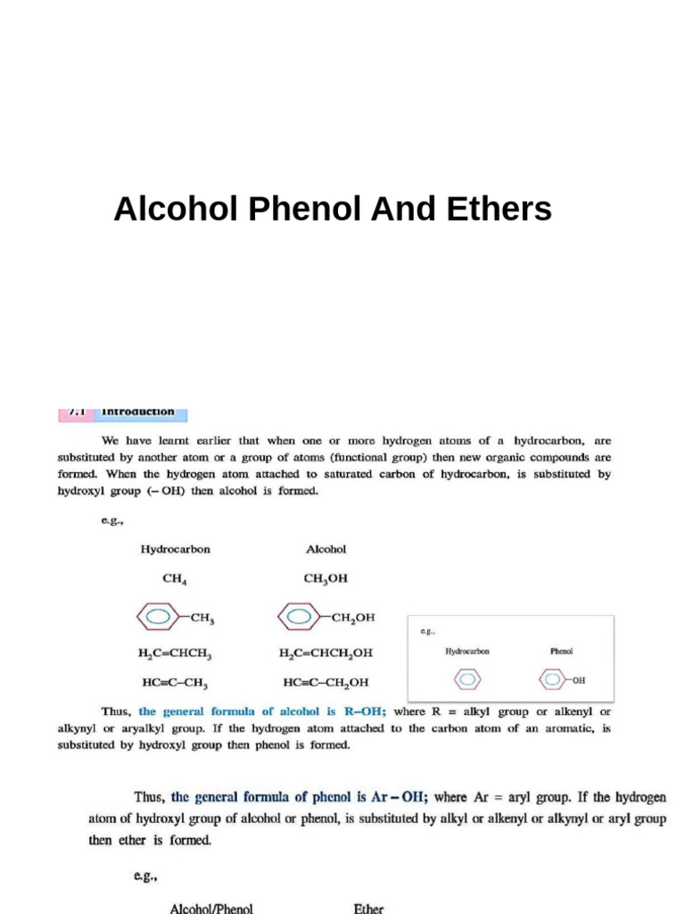 12 Chemistry Alcohols, Phenols and Ethers | PDF