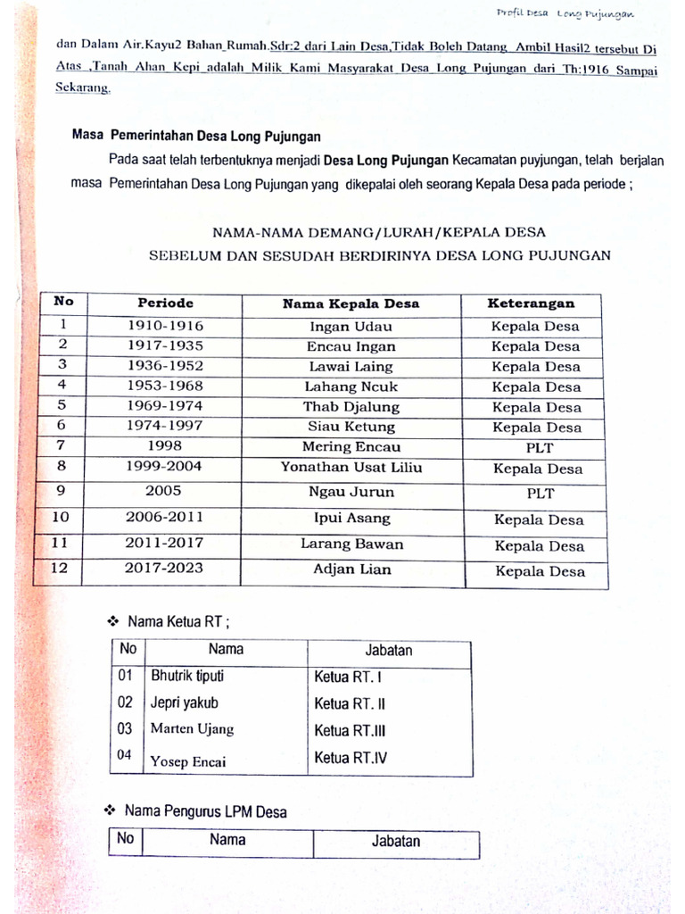 Profil Desa Long Pujungan | PDF