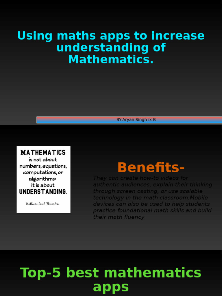 Top 5 Math Apps for Kids' Learning | PDF