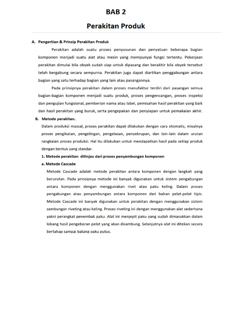 Perakitan Produk (PKK Kelas XII) | PDF