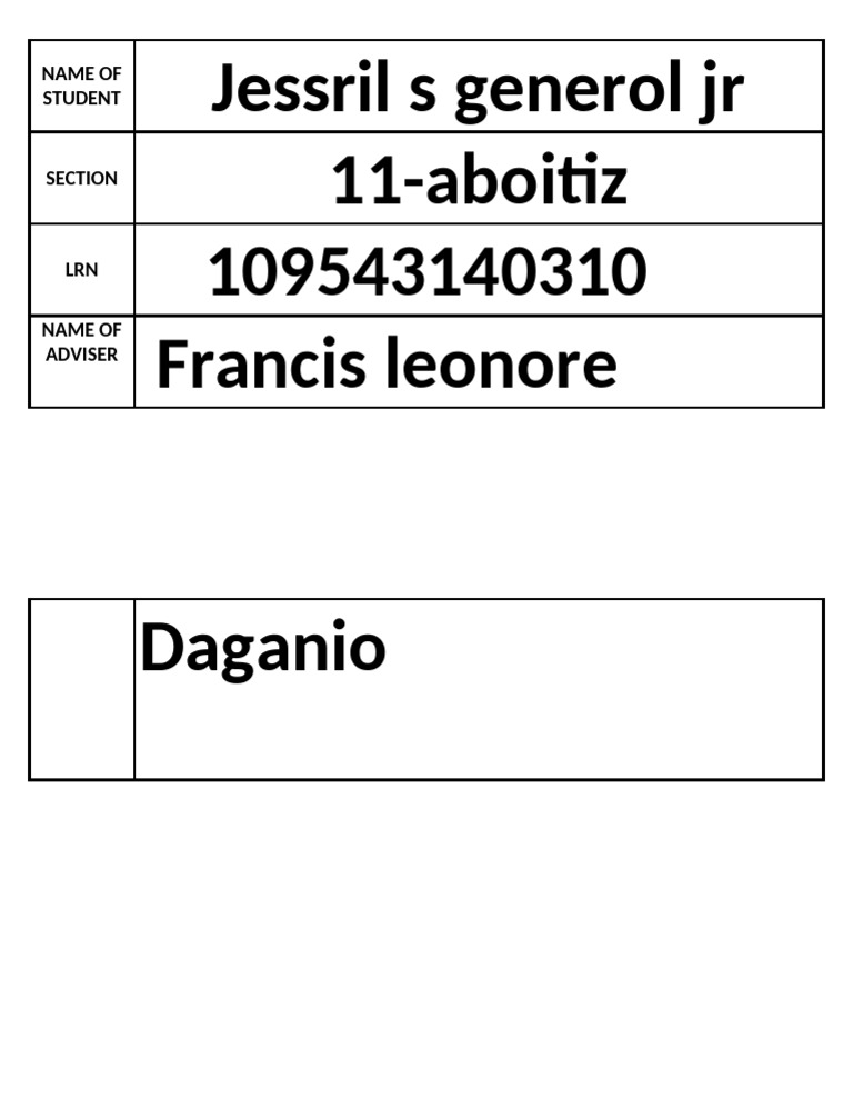 Jessril S Generol JR 11-Aboitiz 109543140310 Francis Leonore | PDF