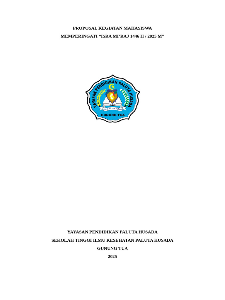 PROPOSAL KEGIATAN MAHASISWA Isra Mi'raj 2025 | PDF