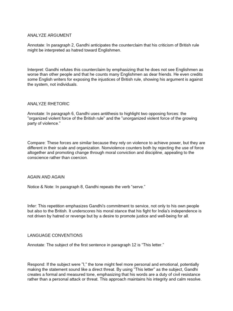 Gandhi's Rhetoric and Argument Analysis | PDF