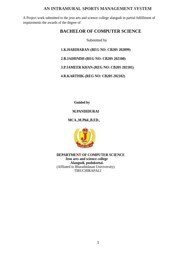 Intramural Sports Management System | PDF | Use Case | Databases