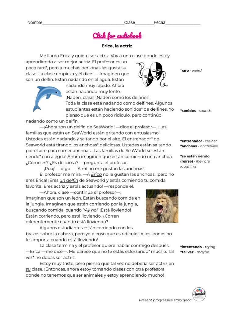 Erica y su clase de actuación | PDF