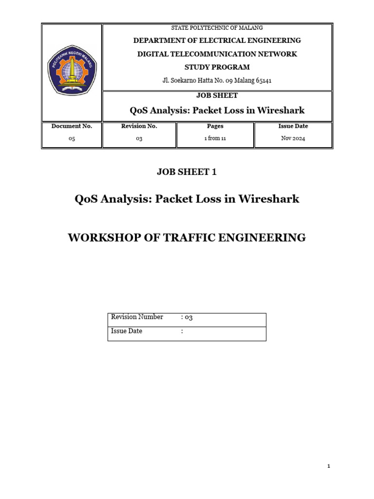 JOB SHEET 1 - Packet Loss (Eng) | PDF | Quality Of Service | Computer ...