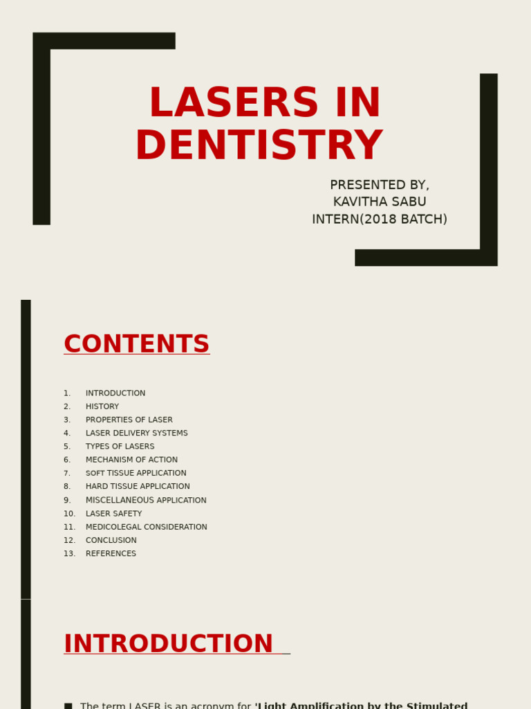 lasers | PDF | Laser | Human Tooth