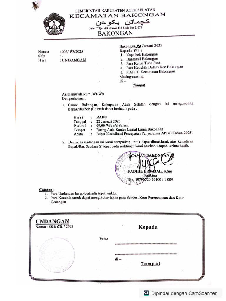 Undangan Camat | PDF