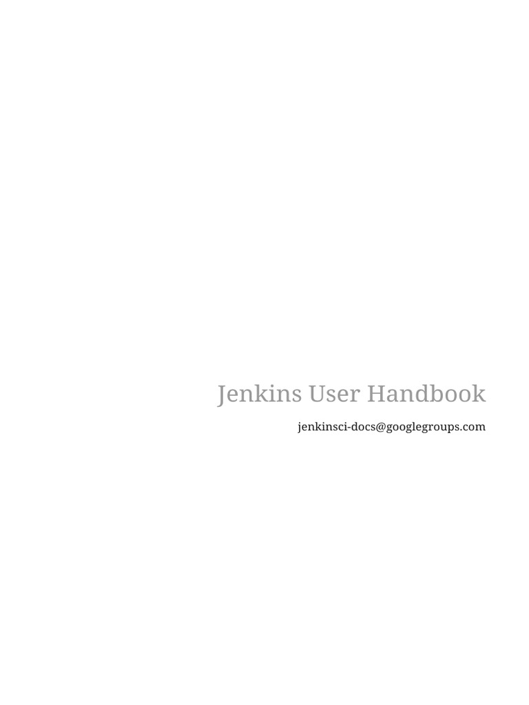 Jenkins Setup & Management Guide | PDF | Computing | Software