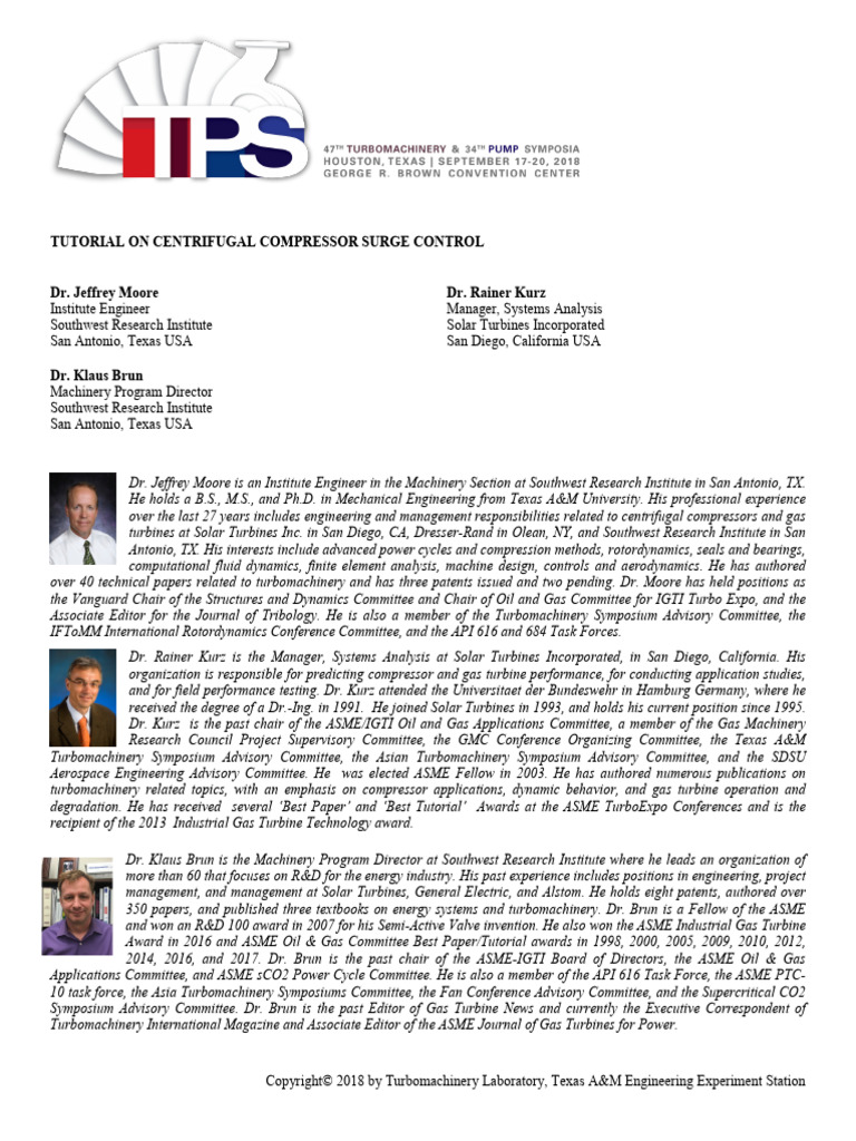 Tutorial On Centrifugal Compressor Surge Control | PDF | Turbomachinery ...