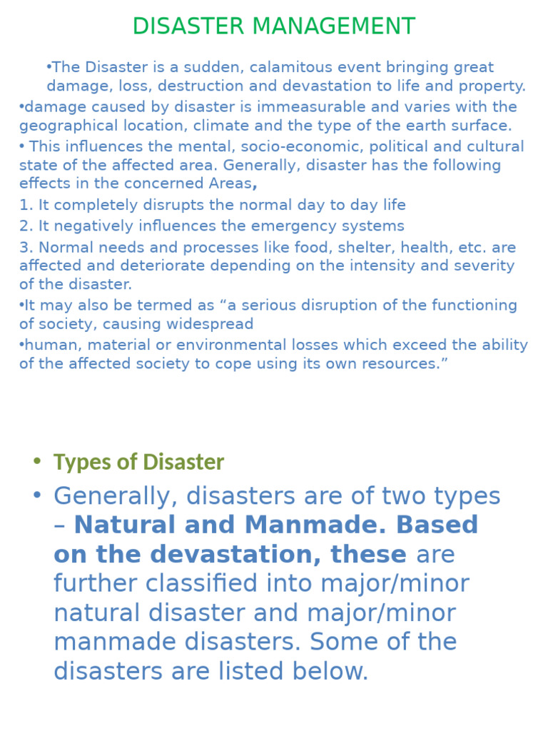 Comprehensive Guide to Disaster Management | PDF | Flood | Natural ...
