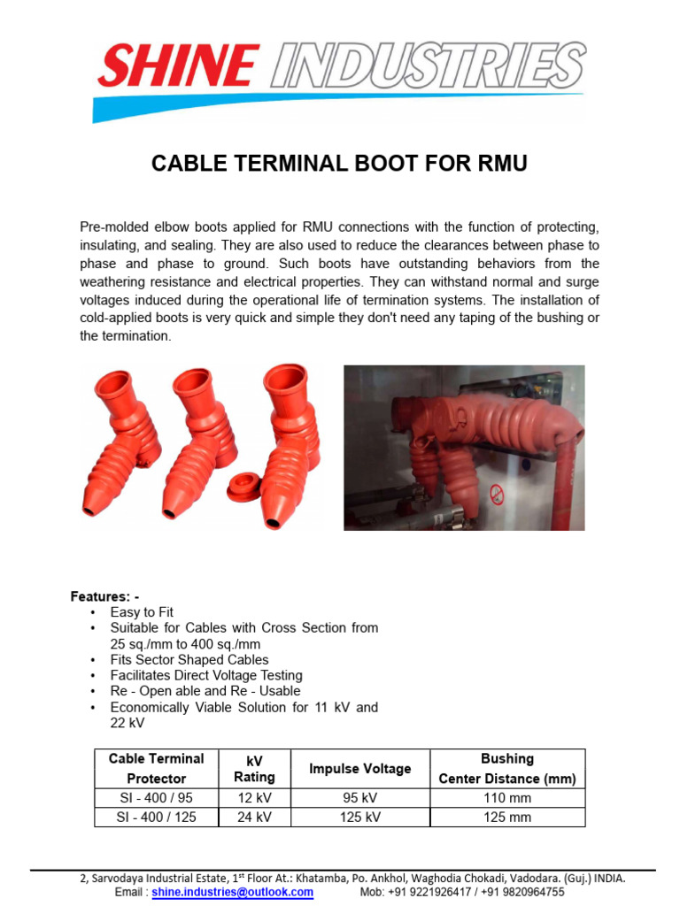 Cable Terminal Boot Rmu | PDF