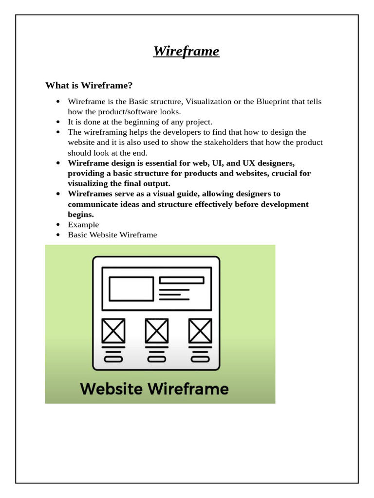 Basic idea of Wireframe | PDF