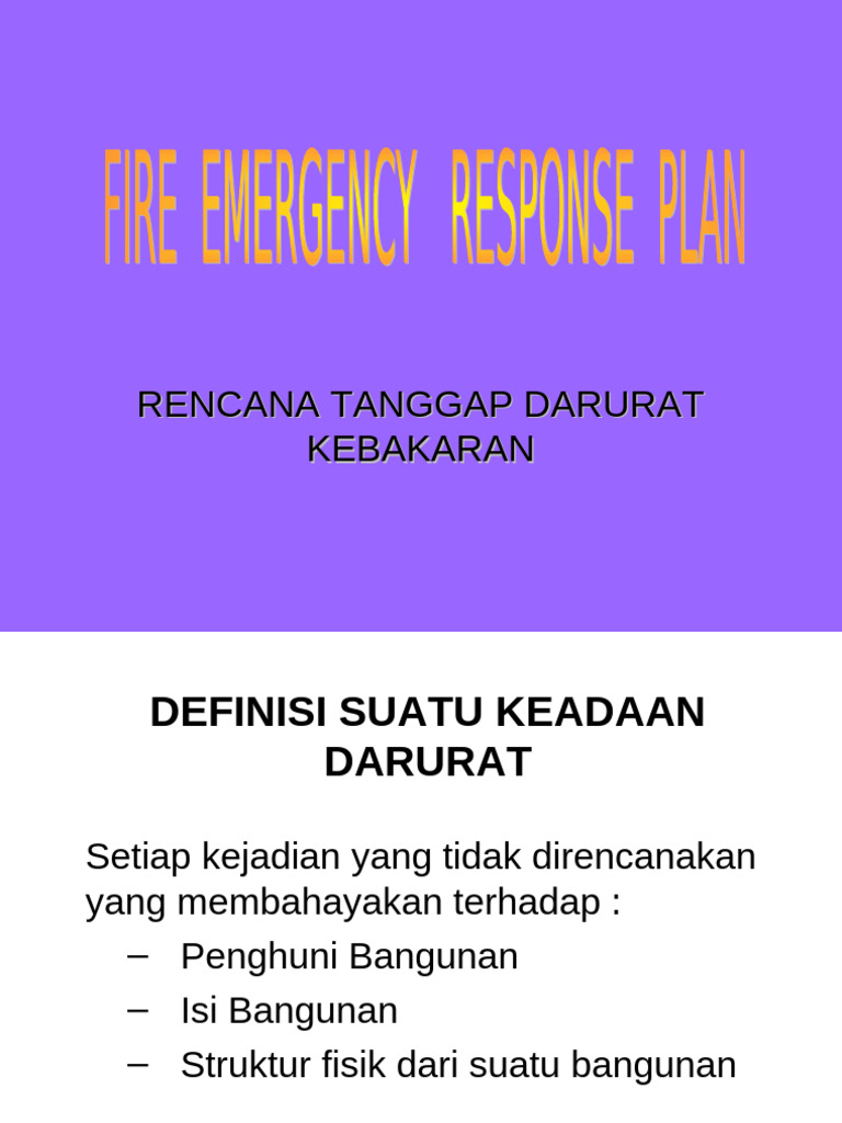 2.1. Presentasi Fire Emergency Response Plan | PDF