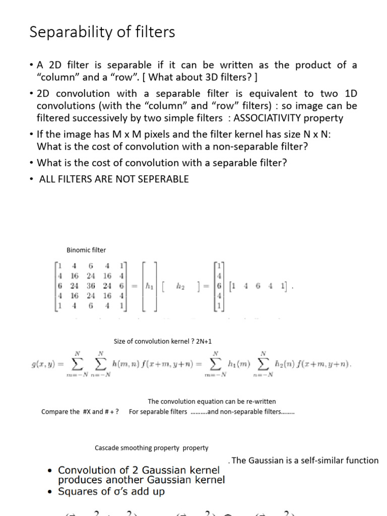 Separable Filters | PDF