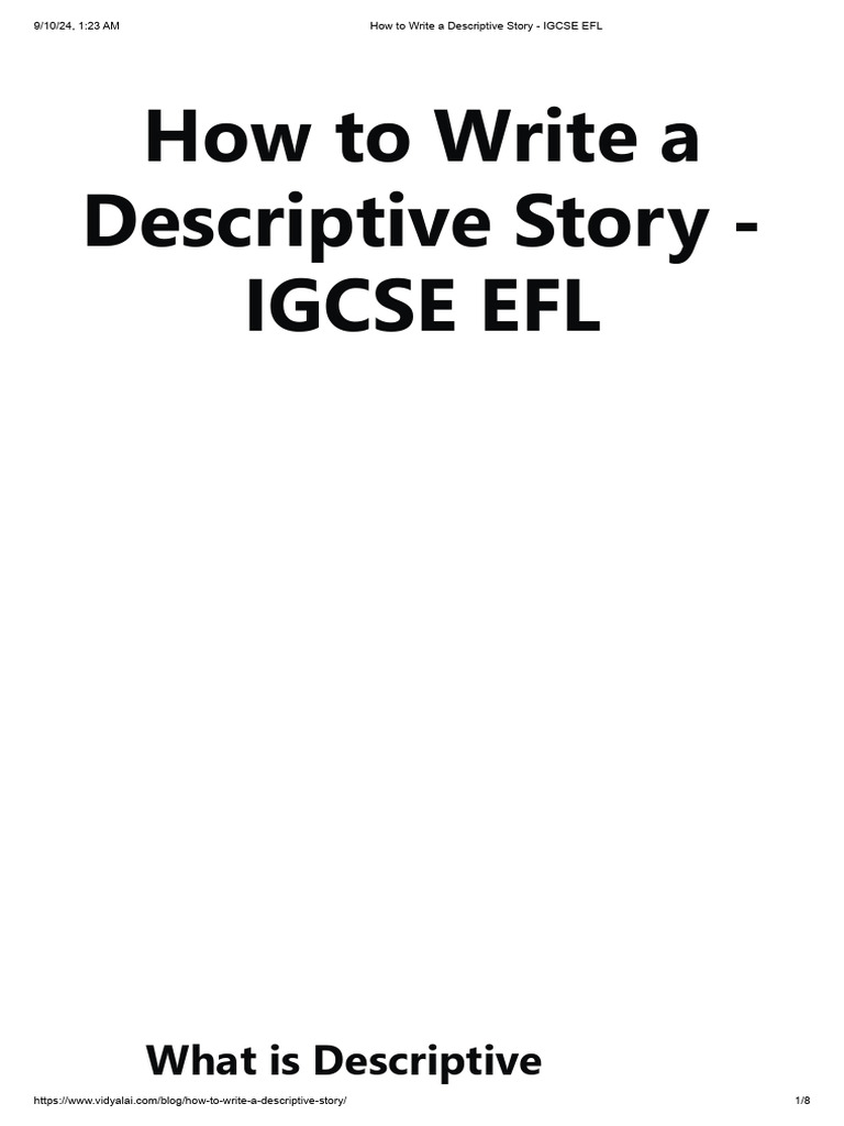 Descriptive Story Writing Guide | PDF | Neuroscience
