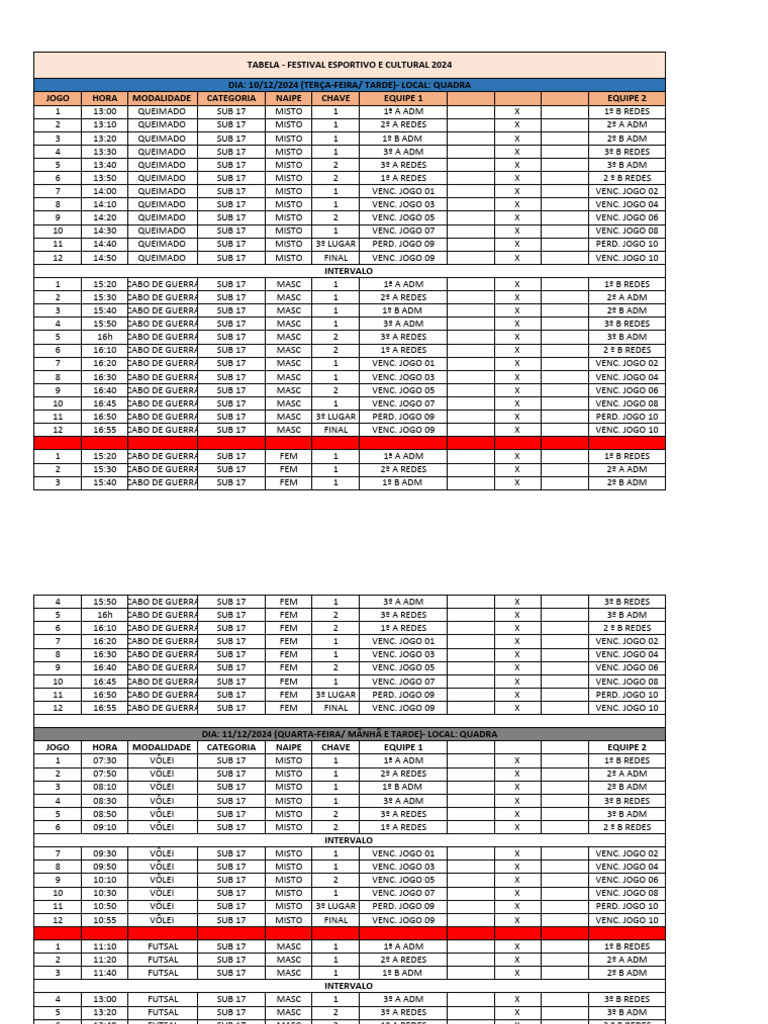 V 3 TABELA JOGOS ESPORTIVOS ETEPLAP - QUADRA | PDF