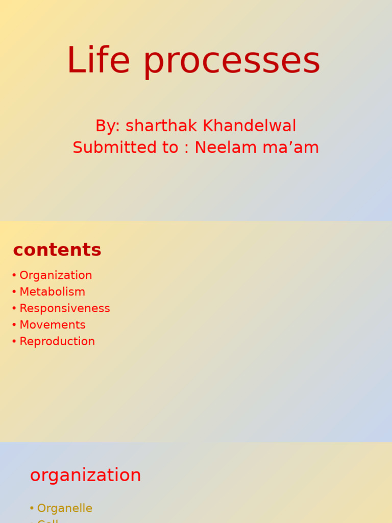 Ppt Life Process | PDF | Cell (Biology) | Anatomical Terms Of Motion