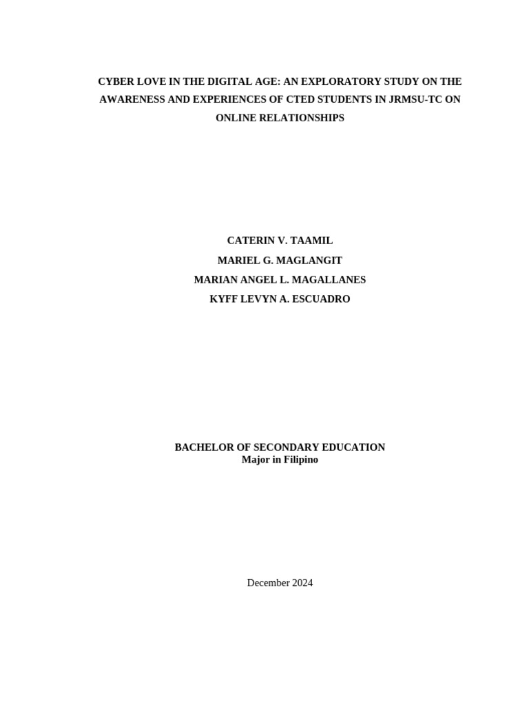 Cyber Love in the Digital Age | PDF | Intimate Relationships ...