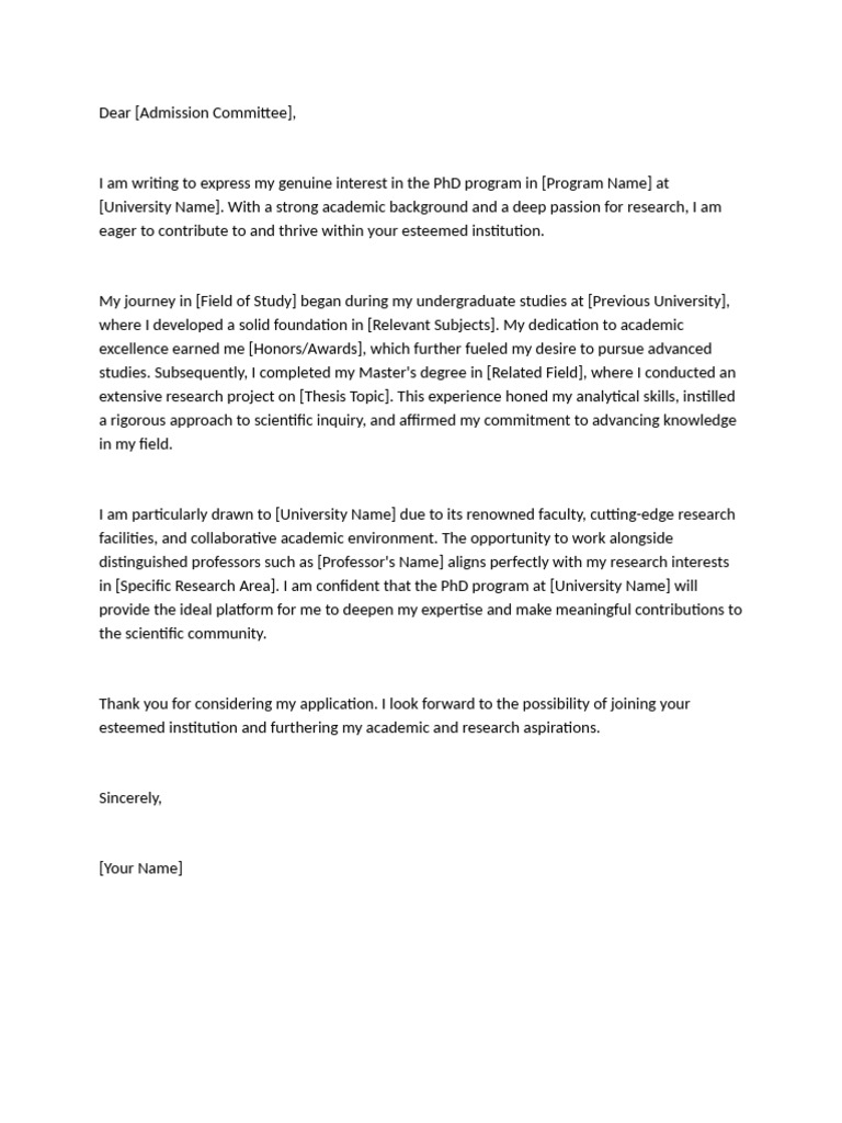 PhD Application Motivation Letter | PDF
