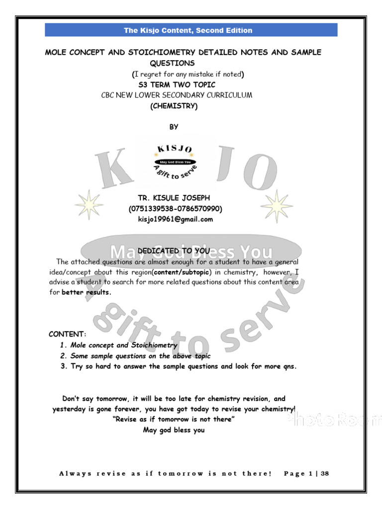 Mole Concept Edition 2 Pdf Chemistry Titration