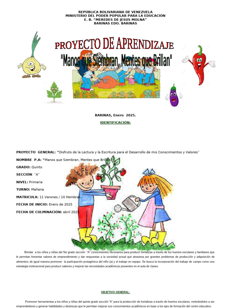 proyecto de 5t grado | PDF