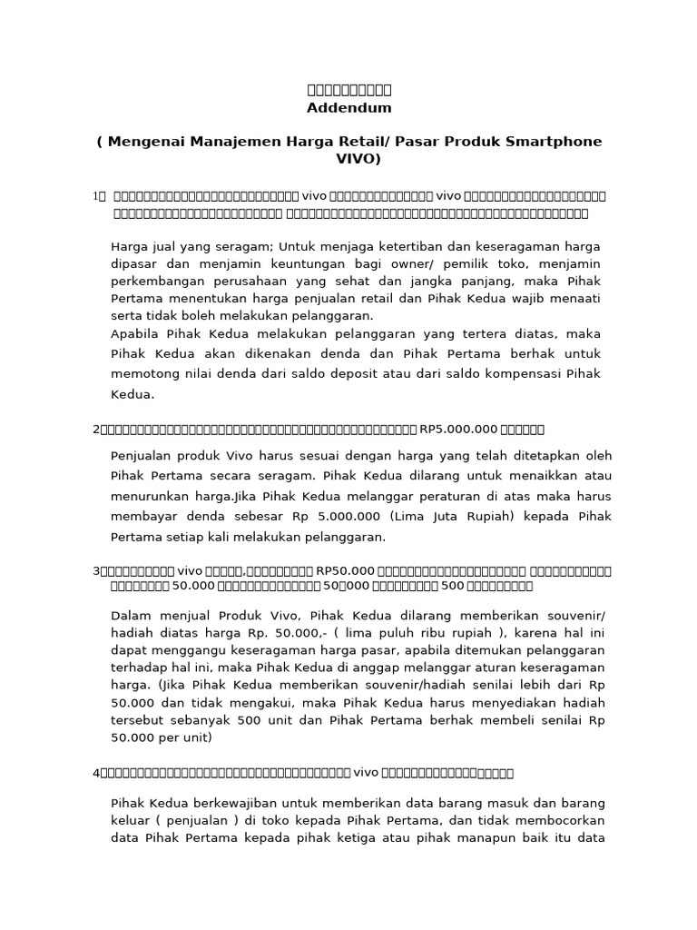 1 - Perjanjian Persamaan Harga | PDF
