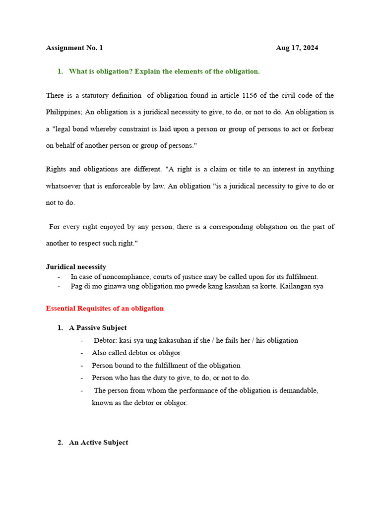 Oblicon Reviewer 2 | PDF | Negligence | Law Of Obligations