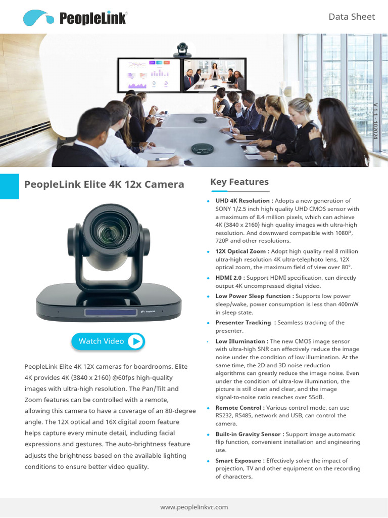 PeopleLink Elite 4K 12X 2024 3 | PDF | Image Resolution | Video
