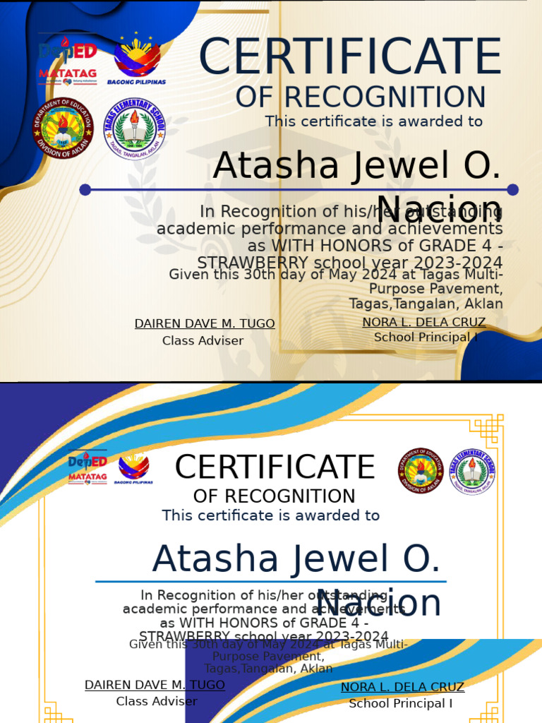 Blue Professional Graduation Certificate | PDF