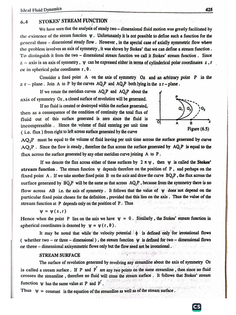 Stoke Stream Function # Fluid Mechanics | PDF