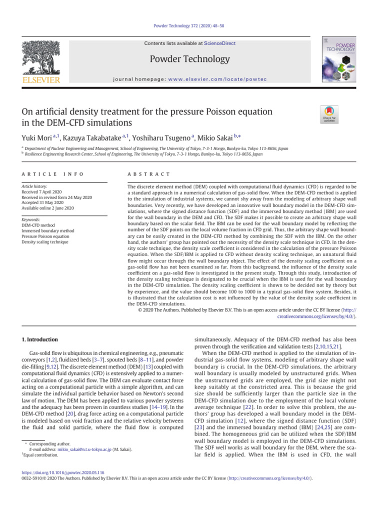 On artificial density treatment for the pressure Poisson equation | PDF ...