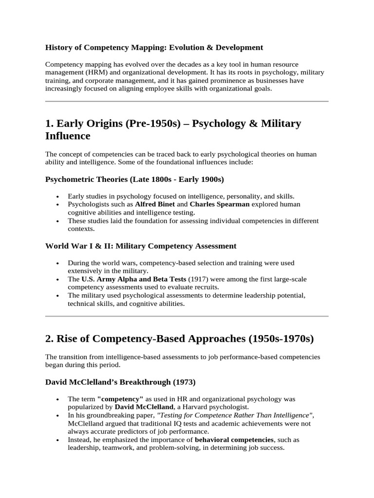 History of Competency Mapping | PDF | Psychology | Intelligence