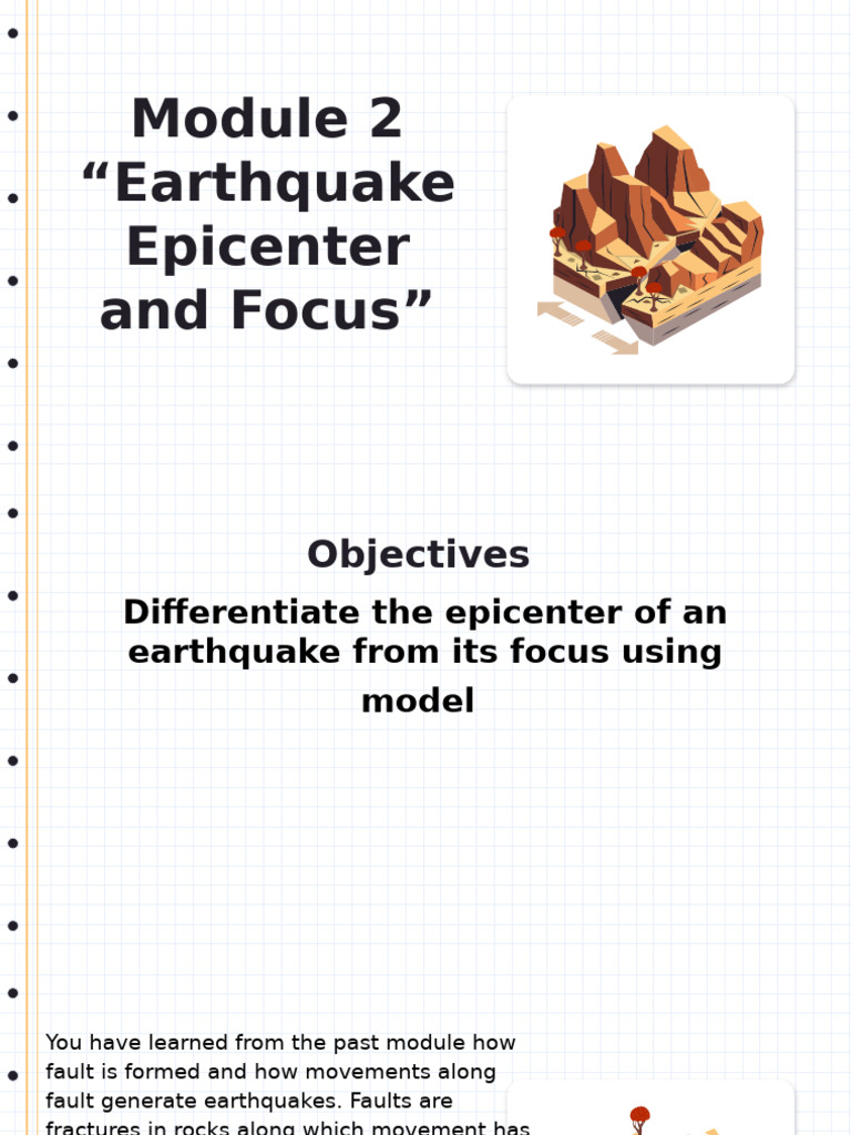 Module 2 Epicenter and Focus | PDF | Earthquakes | Fault (Geology)