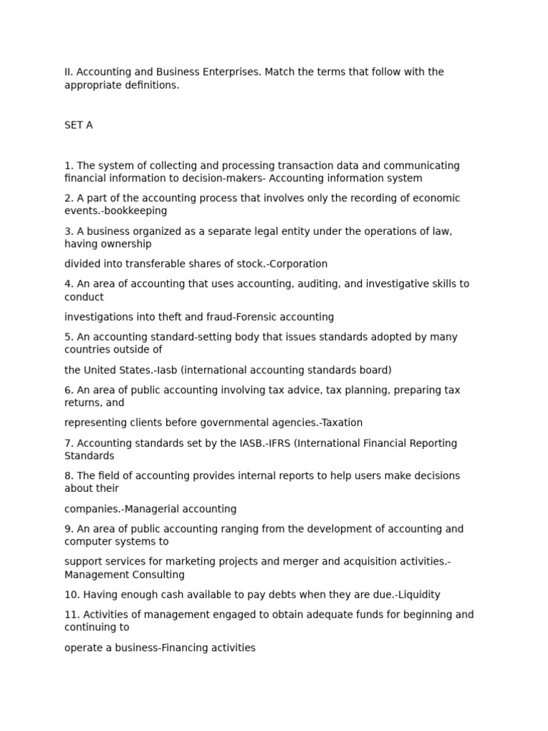 DEF TERMS | PDF | Accounting | Generally Accepted Accounting Principles ...