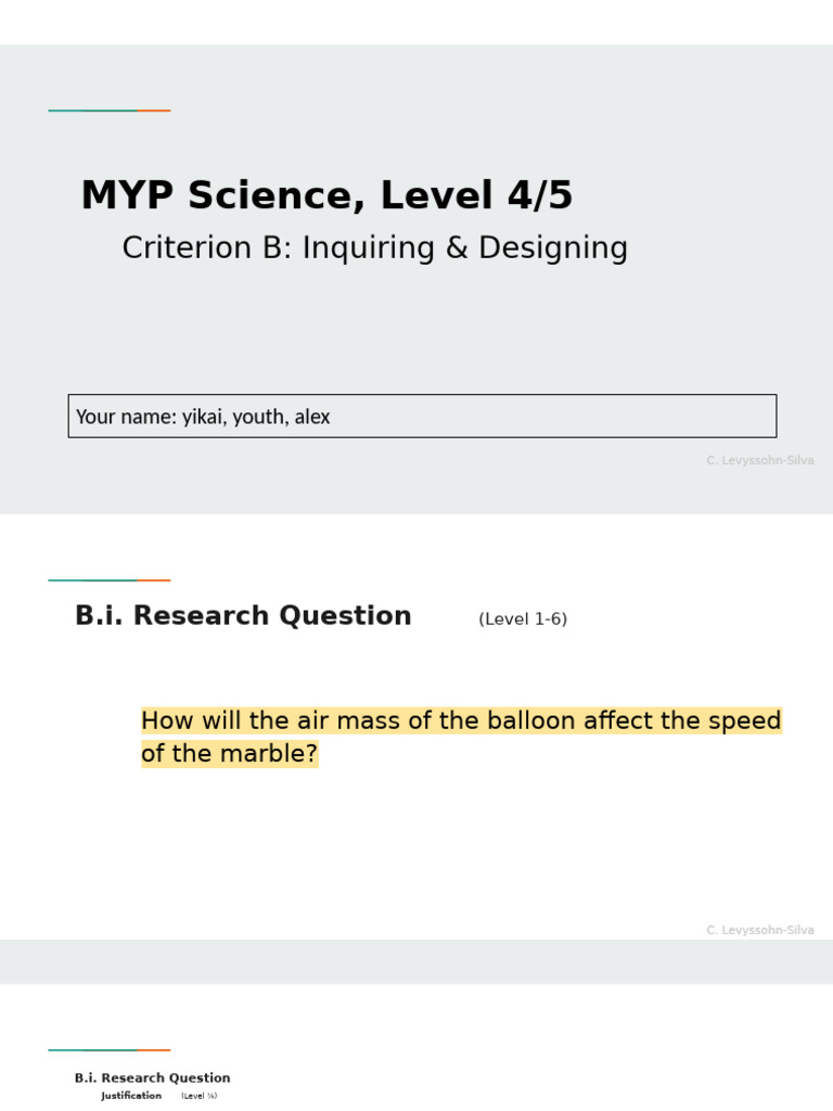 MYP Crit B Level 4_5 - Lab Report | PDF | Force | Mass