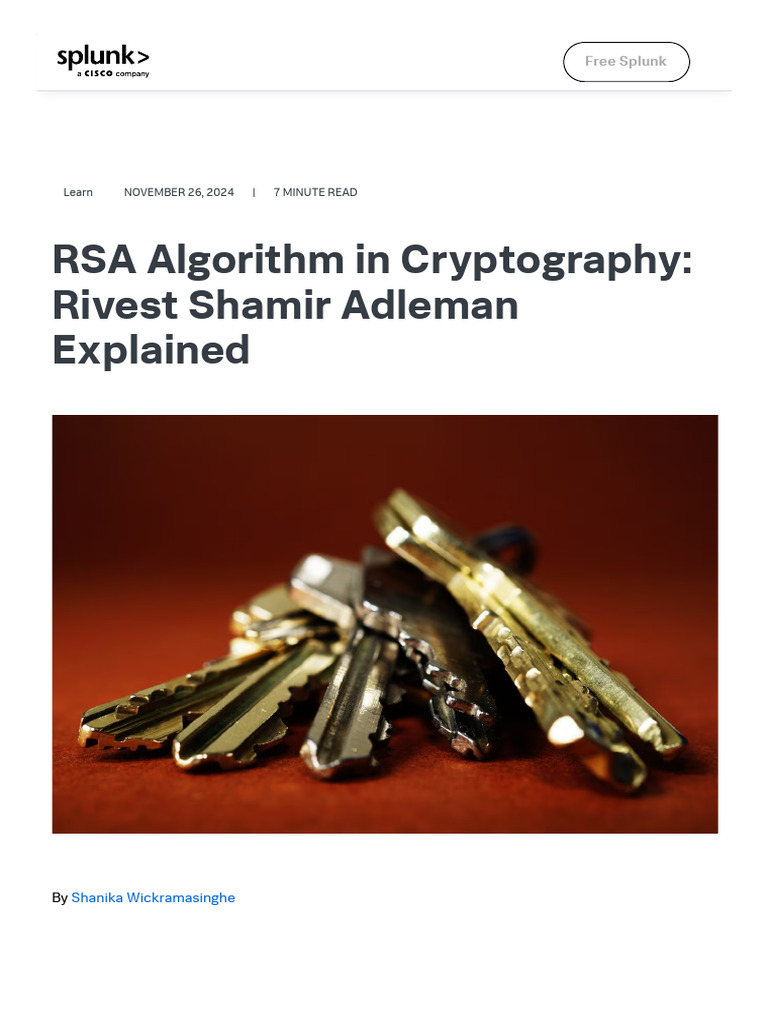 RSA Algorithm in Cryptography - Rivest Shamir Adleman Explained ...