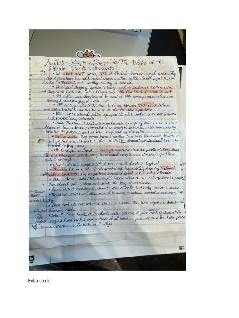 Bullet-Point Notes | PDF