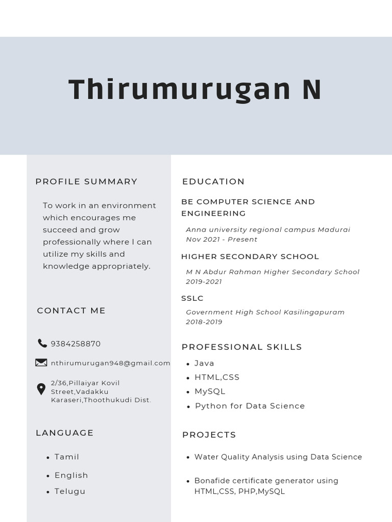 Thiru Resume | PDF