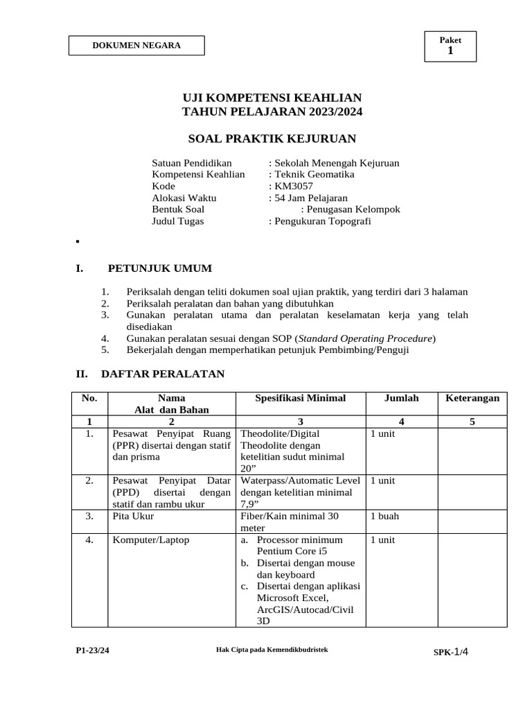 P1 - SPK - Teknik Geomatika | PDF