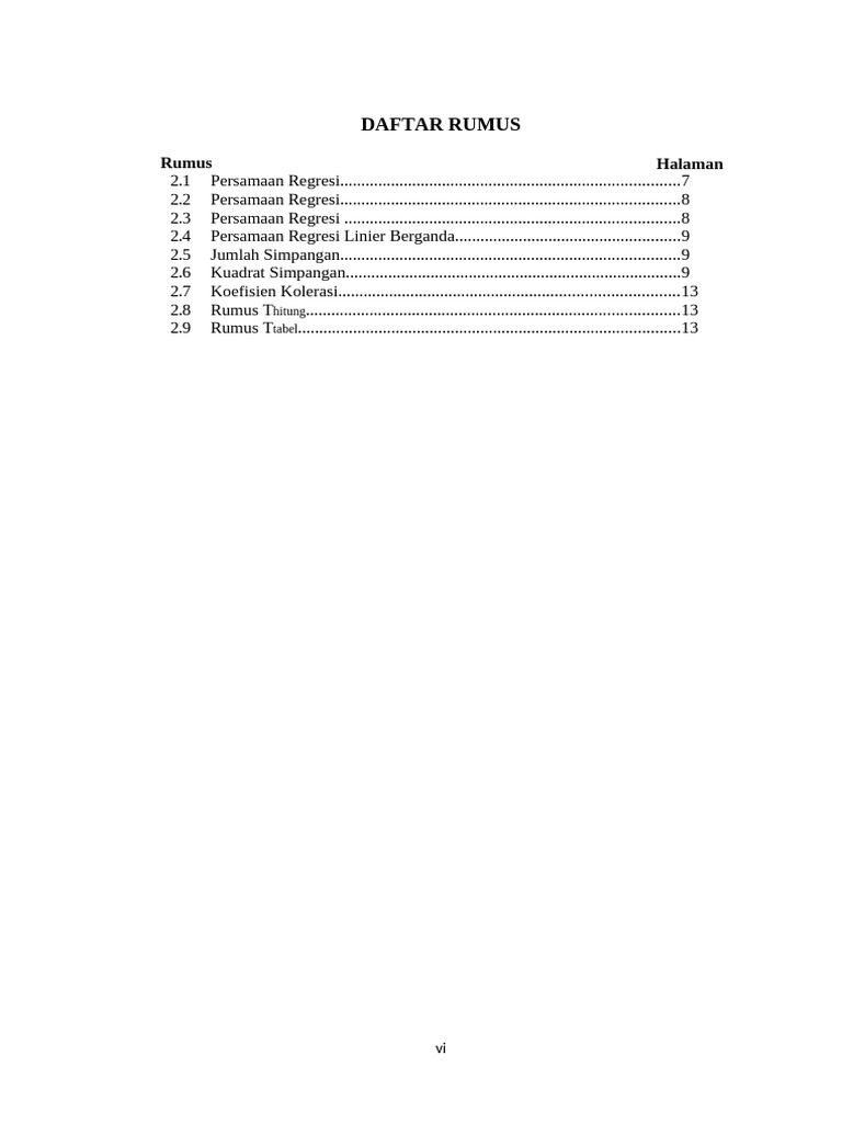Daftar Rumus Modul 6 | PDF