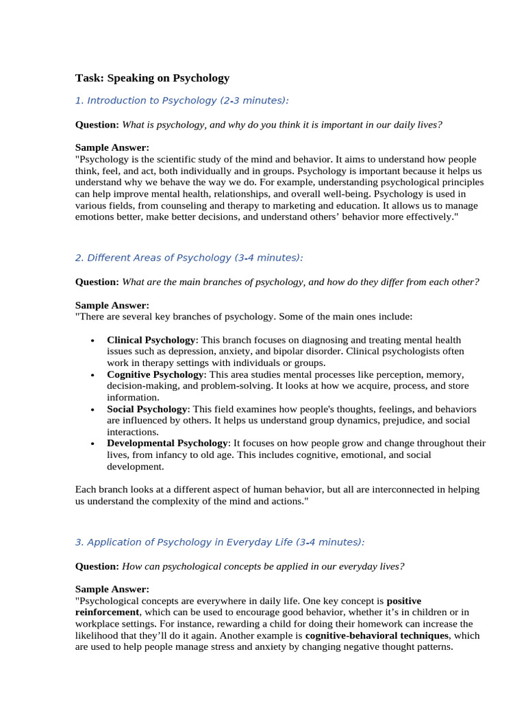 psycholo | PDF | Psychology | Cognitive Behavioral Therapy