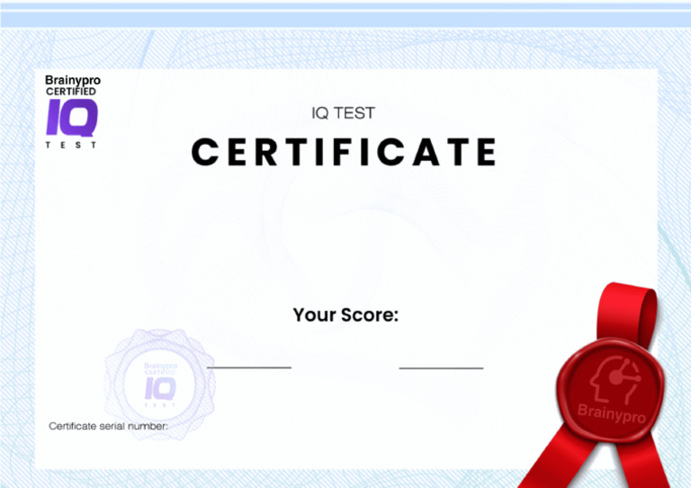 Iq Test Certificate | PDF