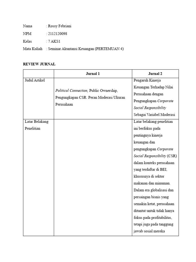 Pert 4 - Review Jurnal Rossy Febriani - 2112120098 - 7aks1 - Seminar ...