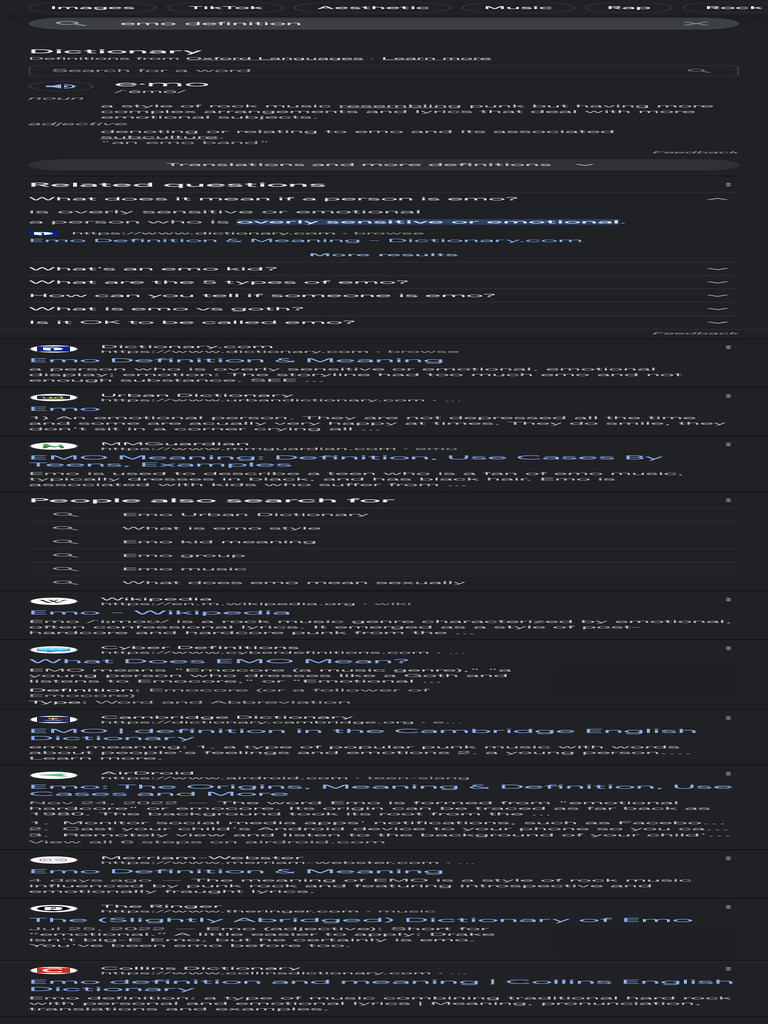 Emo Definition - Google Search | PDF | Linguistics