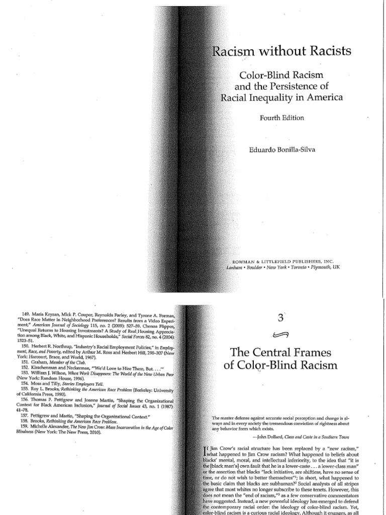 Bonilla-Silva - Central Frames of Colorblind Racism | PDF