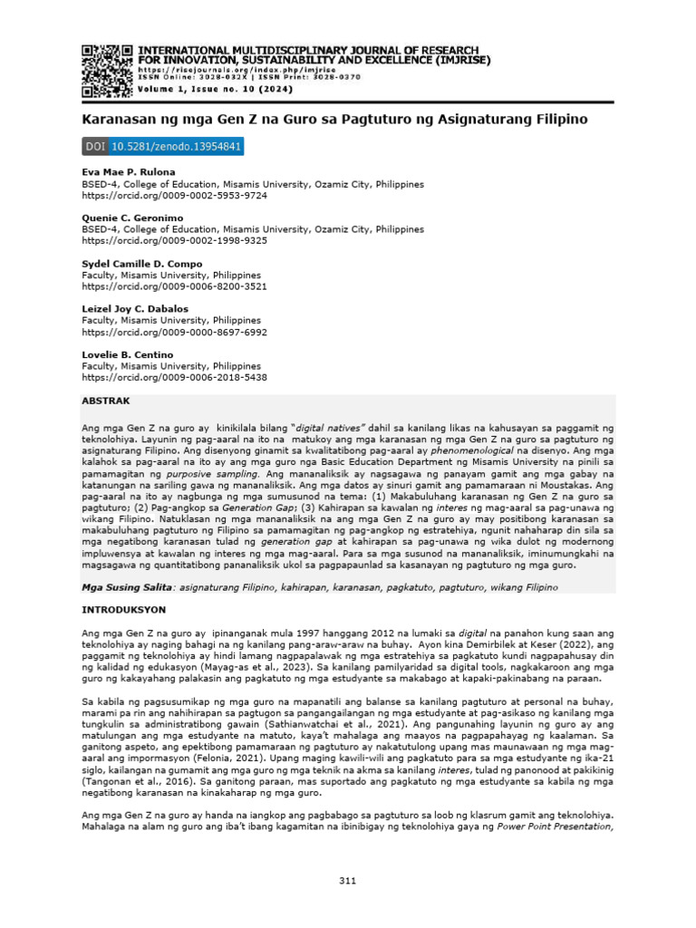Karanasan NG Mga Gen Z Na Guro | PDF