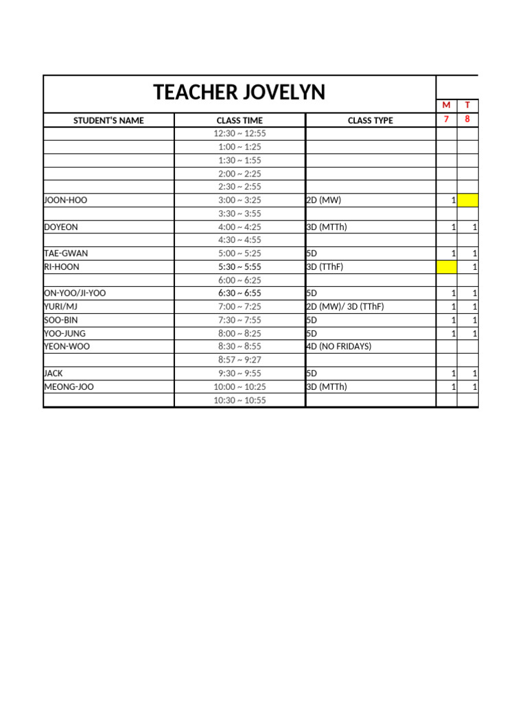 DAILY FEEDBACK ATTENDANCE | PDF