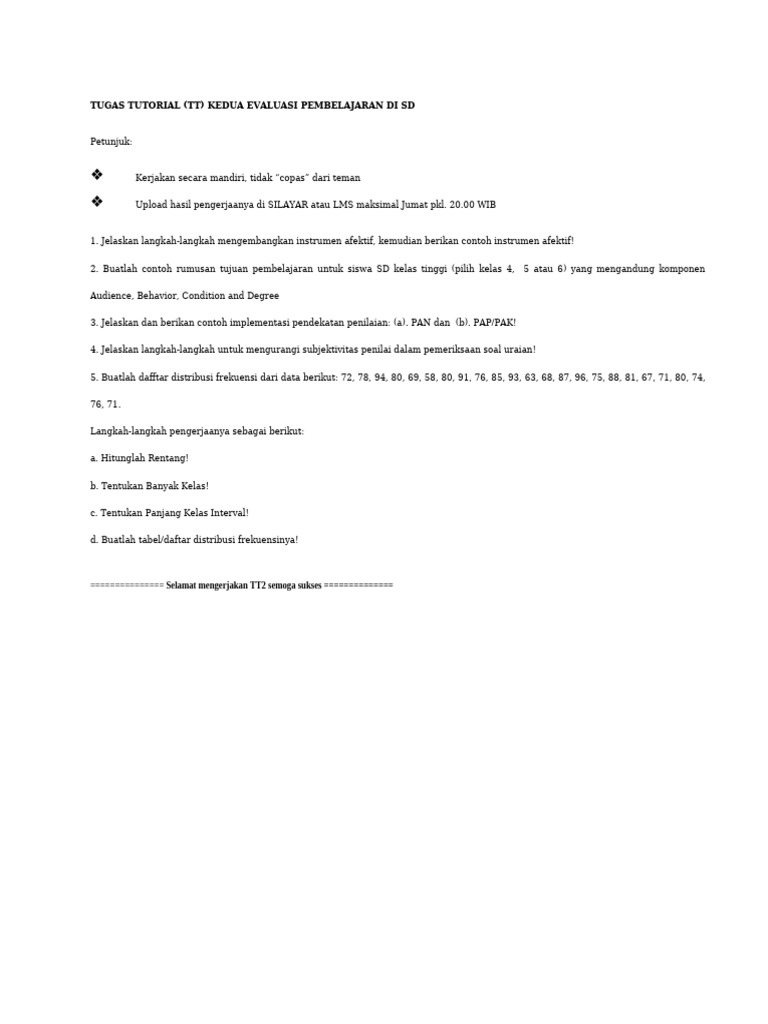 SOAL TT2 PDGK4301 | PDF